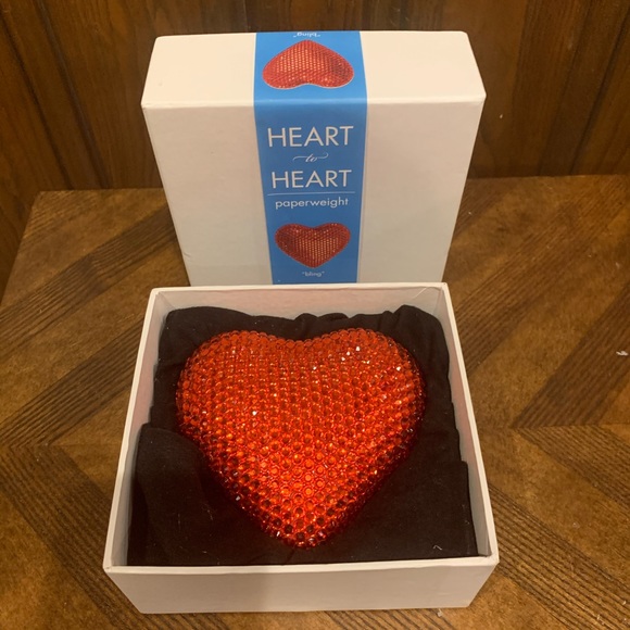 Two's Company | Office | Red Rhinestone Heart Paperweight In Box Love ...
